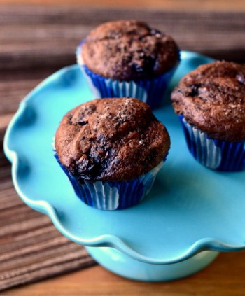 Chocolate Blueberry Muffins - Baking Bites
