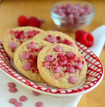 Raspberry Ruby Chocolate Chip Cookies - Baking Bites